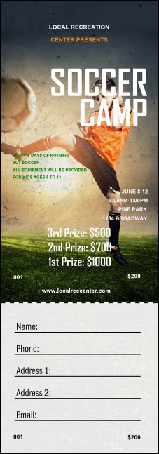Custom Soccer Raffle Tickets | Eventgroove