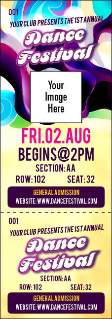 Dance Custom Event Tickets | Dance Ticket Templates