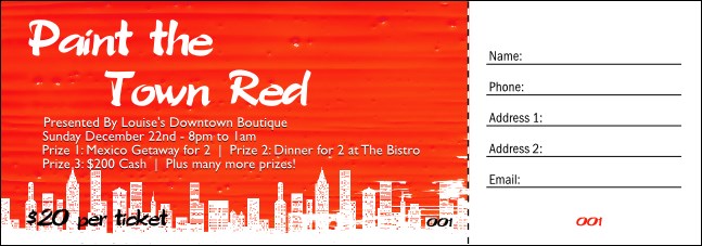 Red Raffle Tickets | Red Ticket Designs