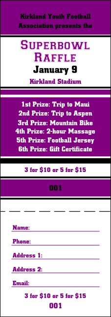 Football Raffle Ticket Templates | Eventgroove