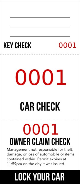 Valet Parking Ticket Templates | Eventgroove