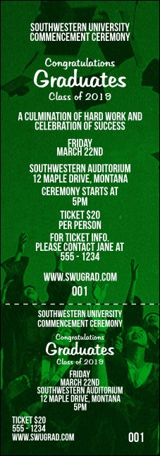 Graduation Ticket Templates | Graduation Ticket Printing