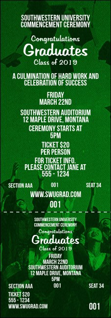 Graduation Ticket Templates | Graduation Ticket Printing