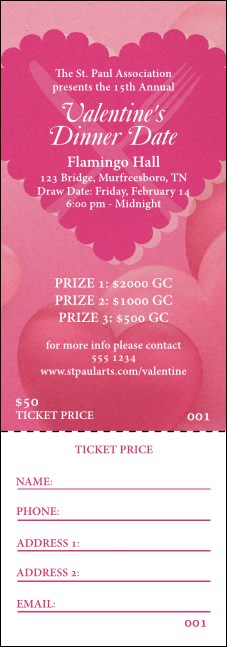 Valentine's Day Raffle Tickets | Valentines Raffle