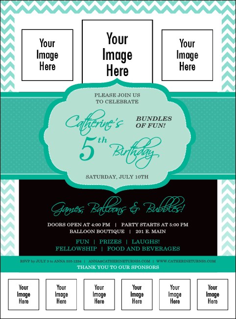 Happy Birthday Chevron Green Event Kit Event Kit | Eventgroove