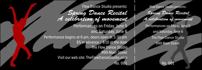 Dance Ticket Templates | Dance Party Tickets