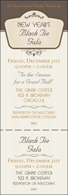 Custom Black-Tie Gala Tickets | Formal Event Ticket Templates