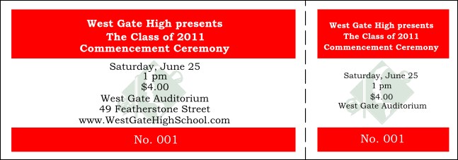 Graduation Ticket Templates | Graduation Ticket Printing