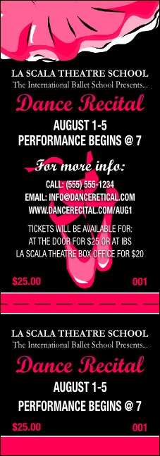 Dance Custom Event Tickets | Dance Ticket Templates
