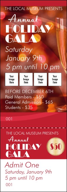 Custom Black-Tie Gala Tickets | Formal Event Ticket Templates