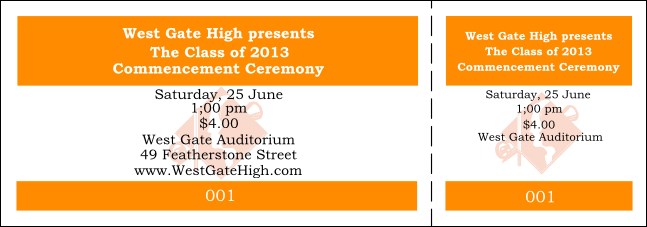 Graduation Ticket Templates | Graduation Ticket Printing