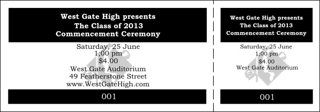 Graduation Ticket Templates | Graduation Ticket Printing