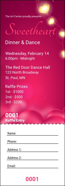 Valentine's Day Raffle Tickets | Valentines Raffle