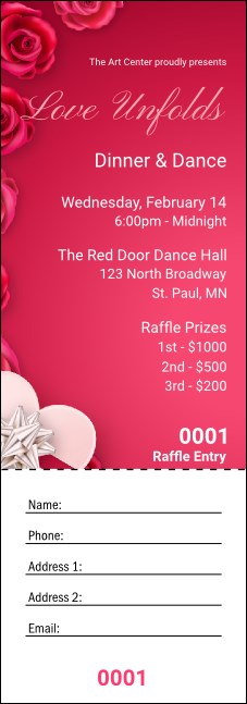 Valentine's Day Raffle Tickets | Valentines Raffle