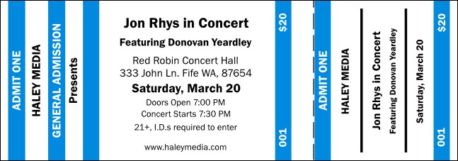 Budget Color Event Tickets | Fast Custom Ticket Printing