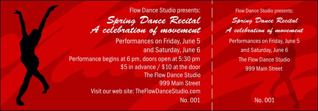 Dance Ticket Templates | Dance Party Tickets