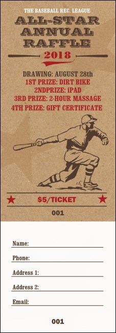 Baseball Raffle Tickets | Baseball Raffle Ticket Templates | Eventgroove
