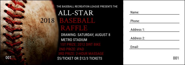 Custom Raffle Tickets for Baseball Fundraisers | Eventgroove