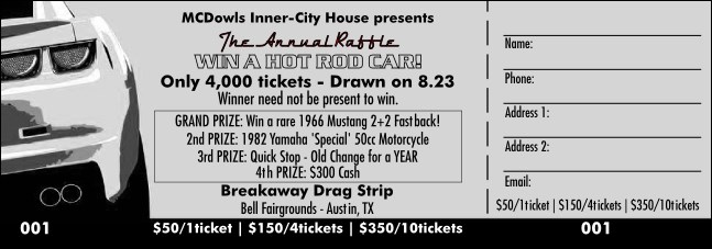 Car Raffle Tickets | Car Raffle Ticket Templates
