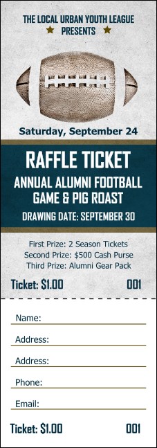 Customizable Football Raffle Tickets | Eventgroove