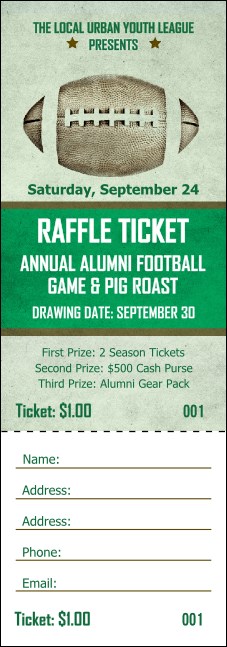 Customizable Football Raffle Tickets | Eventgroove