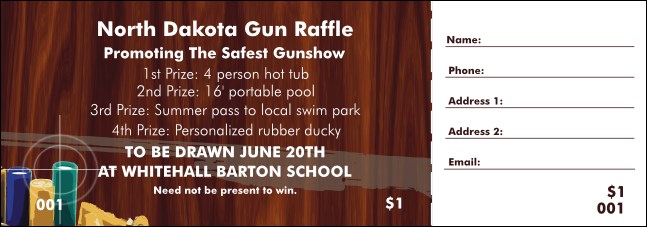 Custom Gun Raffle Tickets | Gun Show Ticket Printing