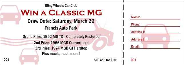 Car Raffle Tickets | Car Raffle Ticket Templates
