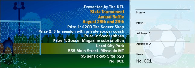 Soccer Raffle Ticket Template Designs | Eventgroove