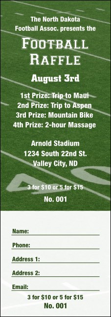 Customizable Football Raffle Tickets | Eventgroove