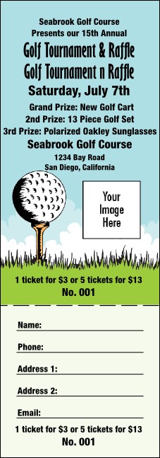 Customizable Golf Raffle Ticket Designs | Eventgroove