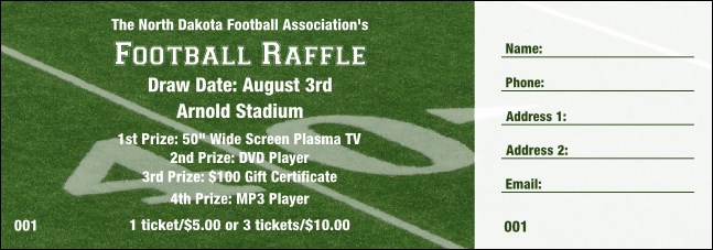 Customizable Football Raffle Tickets | Eventgroove
