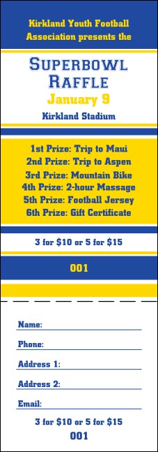 Football Raffle Ticket Templates | Eventgroove