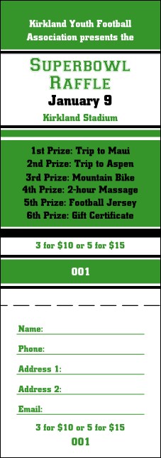 Football Raffle Ticket Templates | Eventgroove