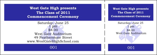 Graduation Ticket Templates | Graduation Ticket Printing